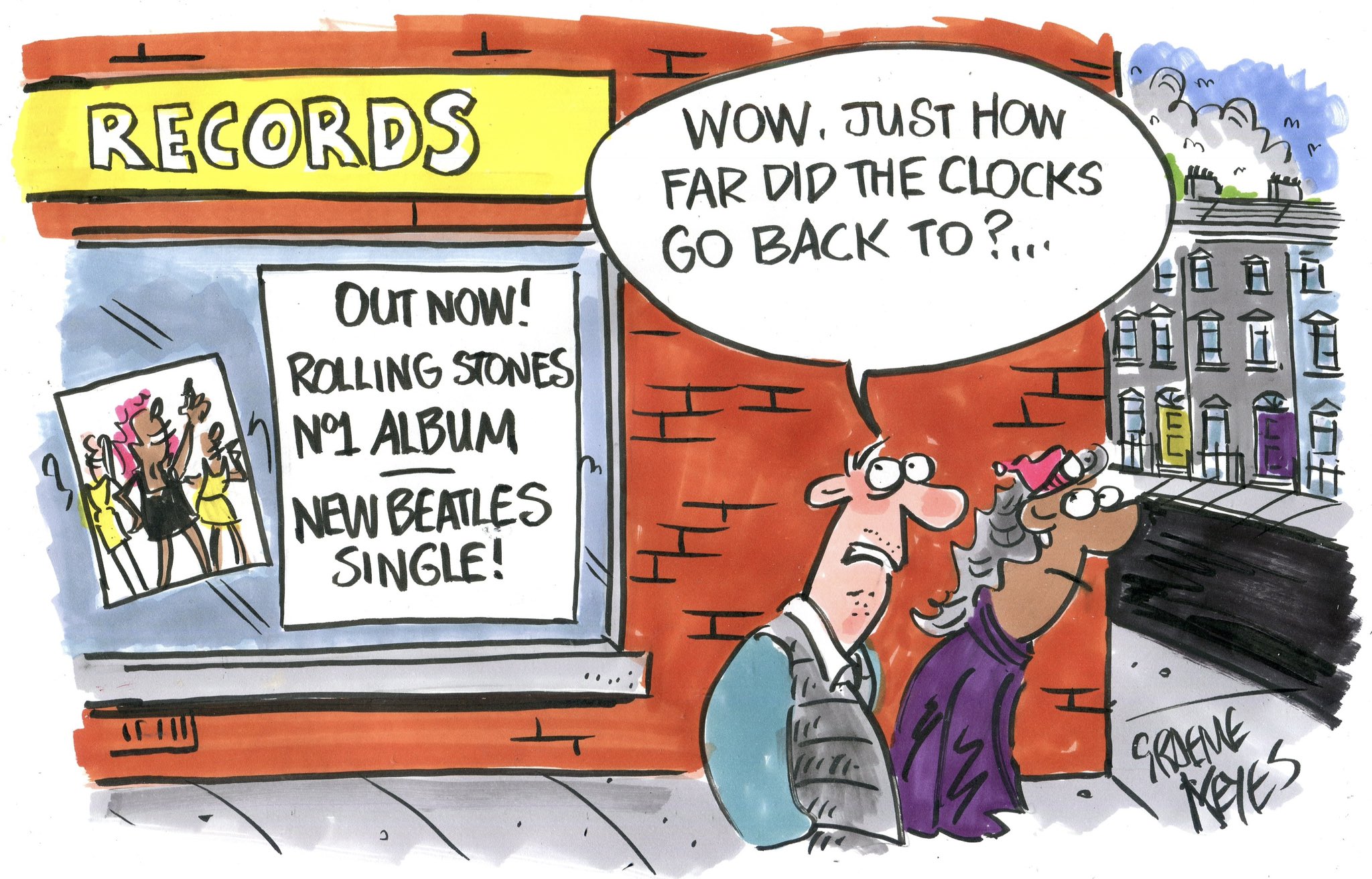 The Rolling Stones Cartoon Roy Wallace "The Rolling Stones 1965. Mick