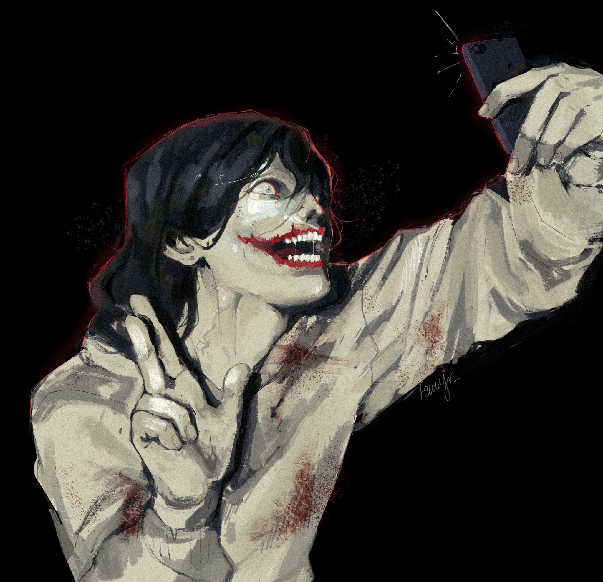 Jeff The Killer Realistic Drawing