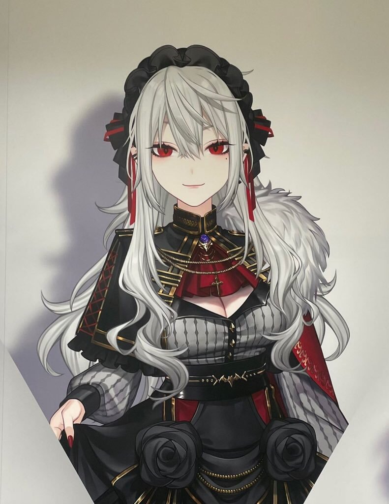 Vampire Anime Girl With Silver Hair And Red Eyes