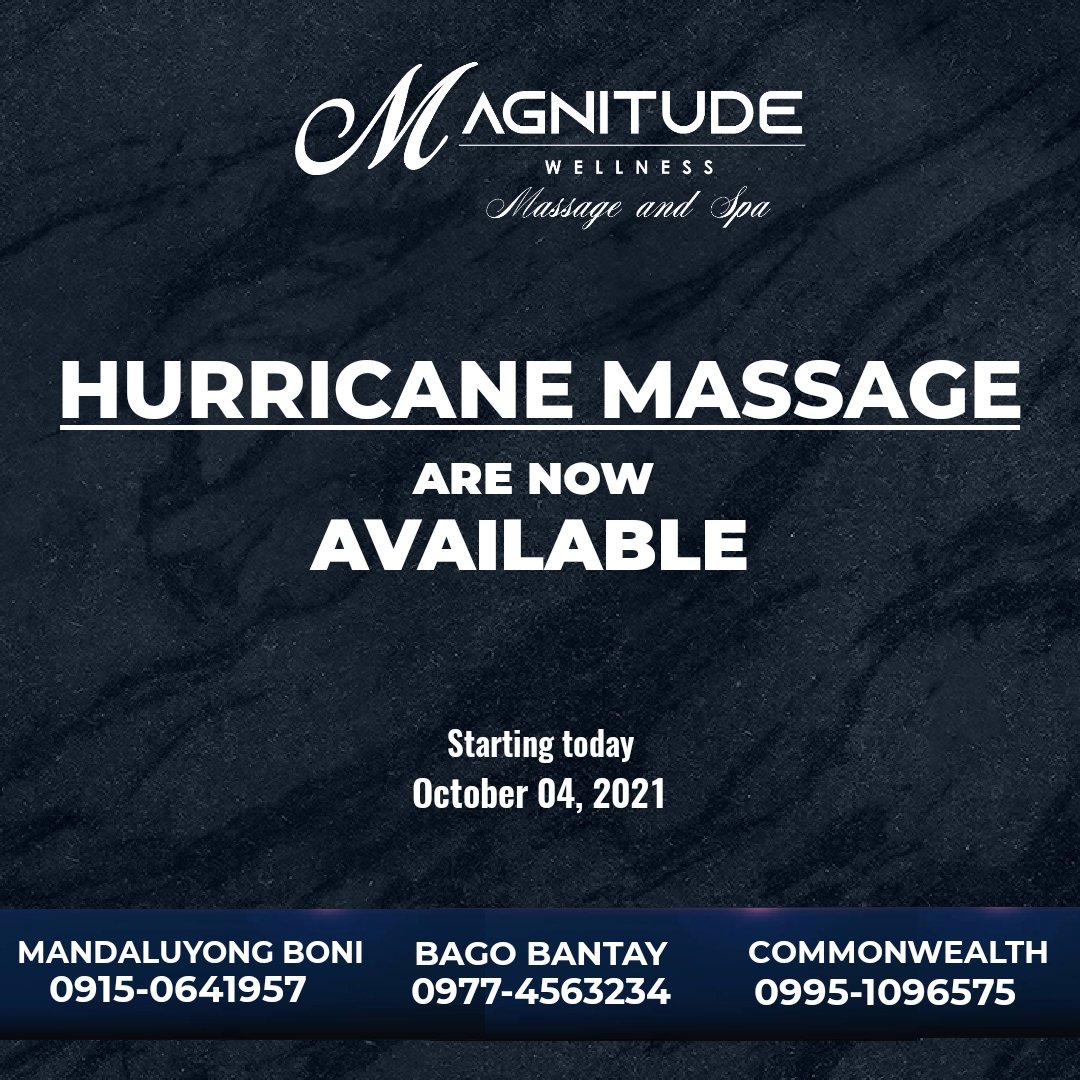 MAGNITUDE WELLNESS MASSAGE AND SPA OFFICIAL on Twitter: "Hello Spagoers! Here's what you have ...