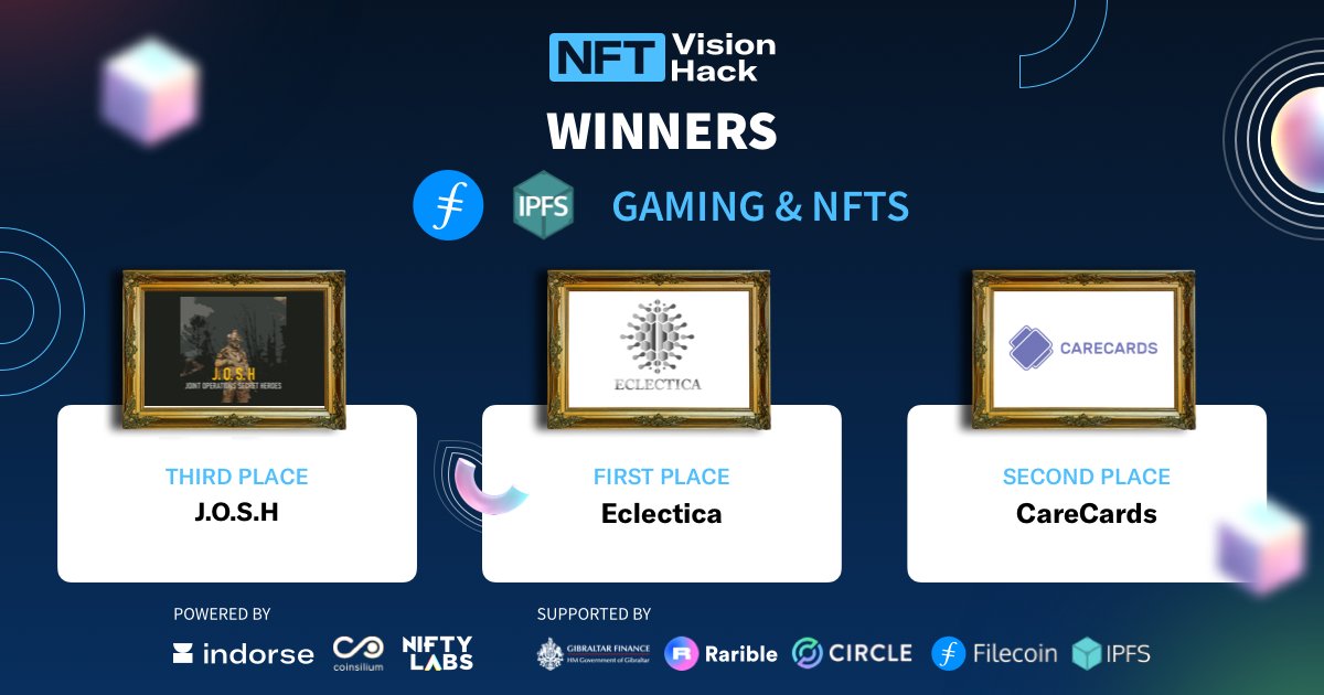 NFT Vision Hack on Twitter: "Here are the winners of the @IPFS & @Filecoin track that made our 🧠 ...