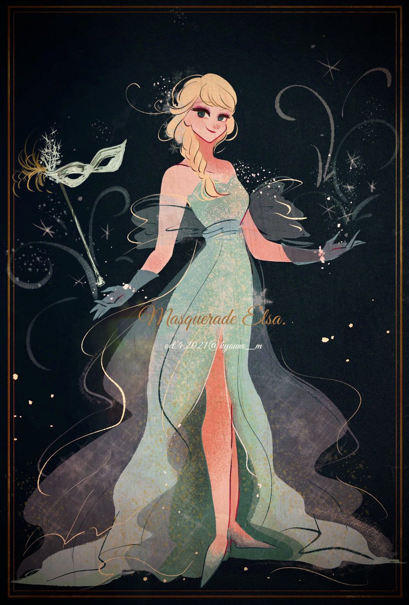 Masquerade Elsa and Anna by 翠 (@kyouno_m) on Twitter : r/Frozen