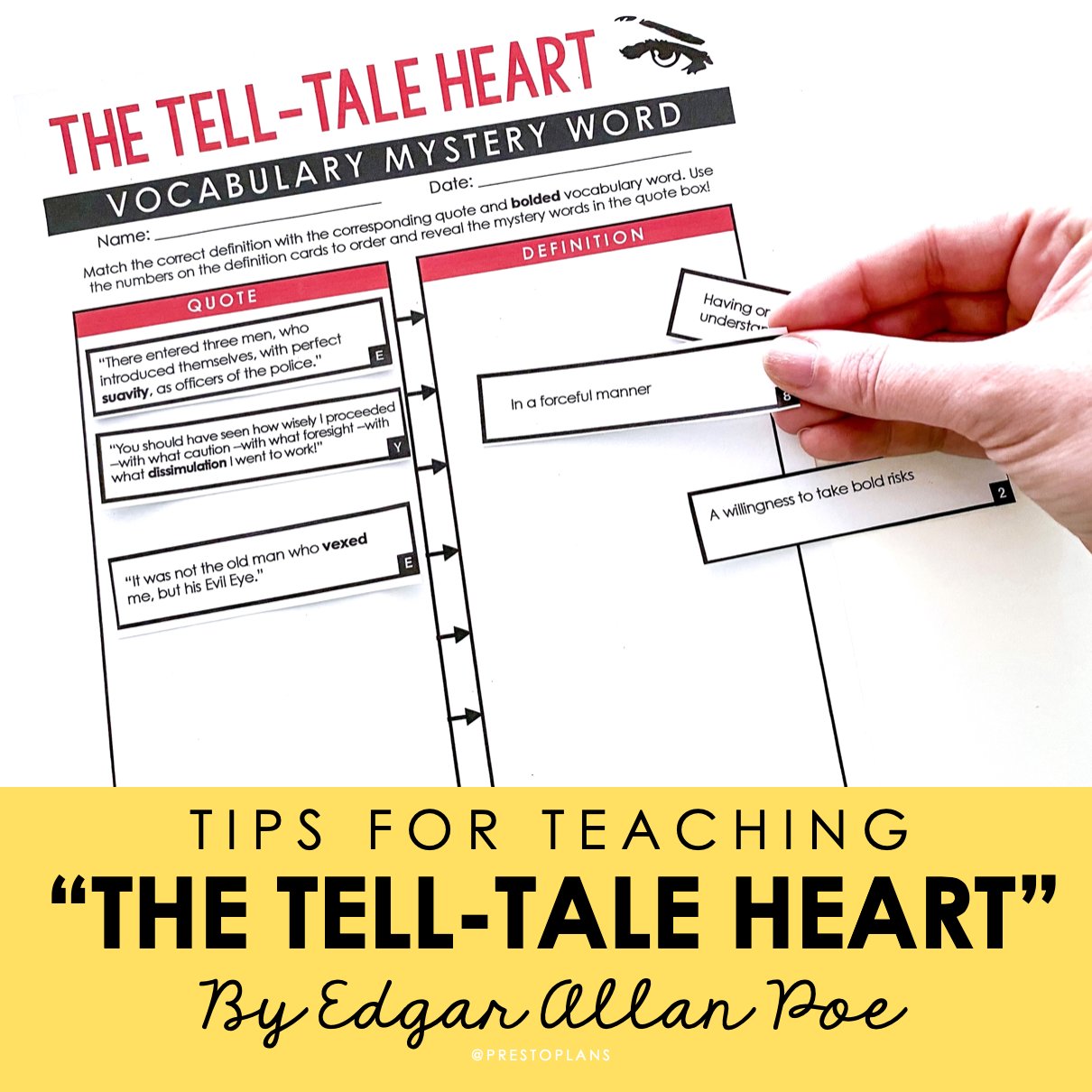 Tell Tale Heart Worksheet