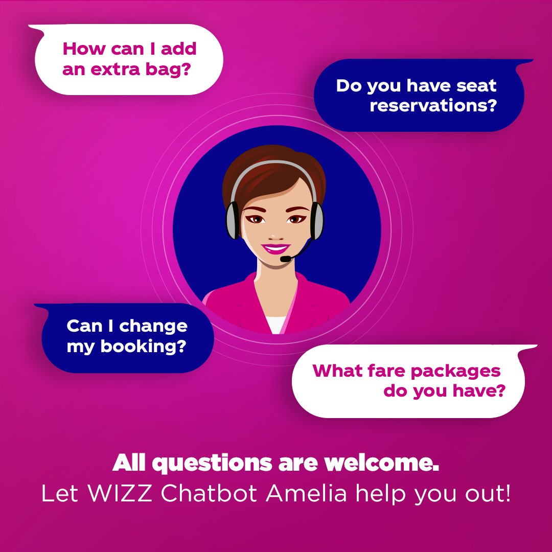 Wizz Air On Twitter At Least You Can Still Chat With Amelia Https wizz-air-on-twitter-at-least-you-can-still-chat-with-amelia-https