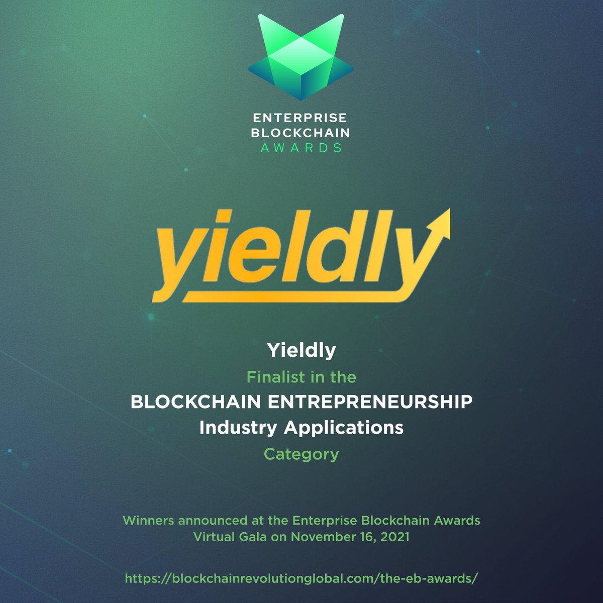 Yieldly is a finalist for the Blockchain Entrepreneurship Awards in the ...