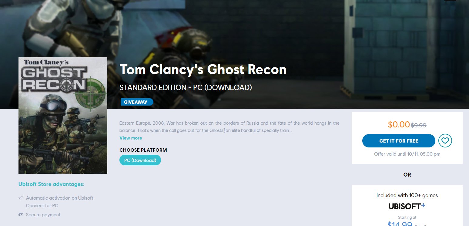 Ubisoft Ghost Recon Pc
