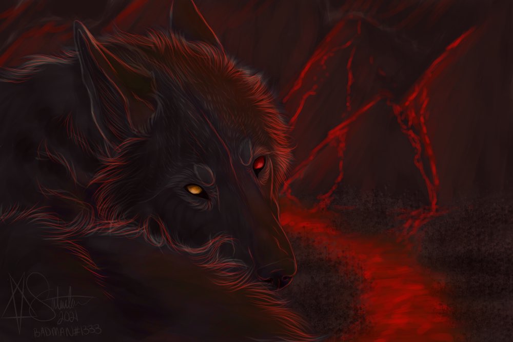 Black Wolf Red Eyes Anime