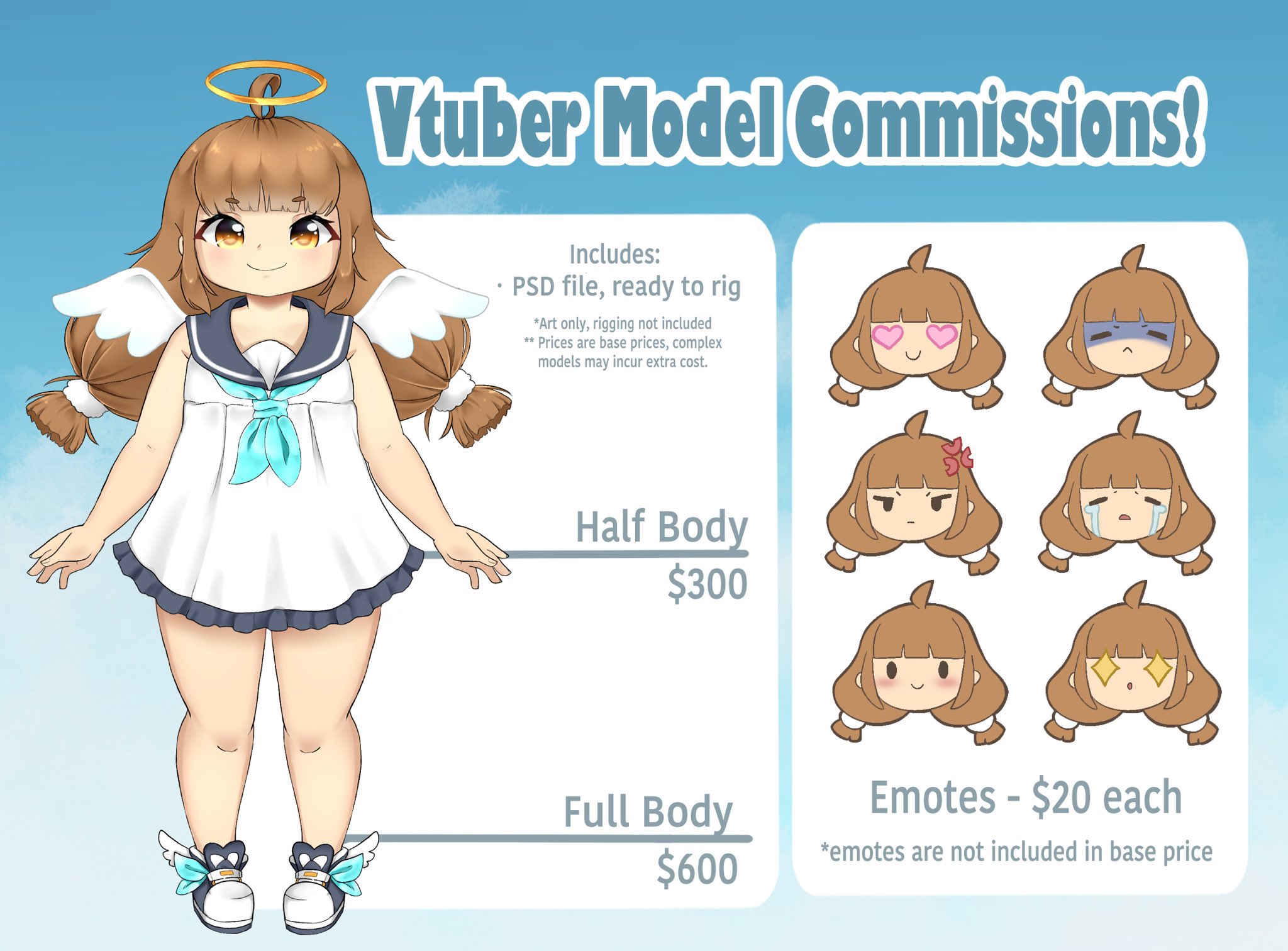 Tazz @ hot tenshi summer on Twitter: " Vtuber model commissions are open! • I will take only one ...