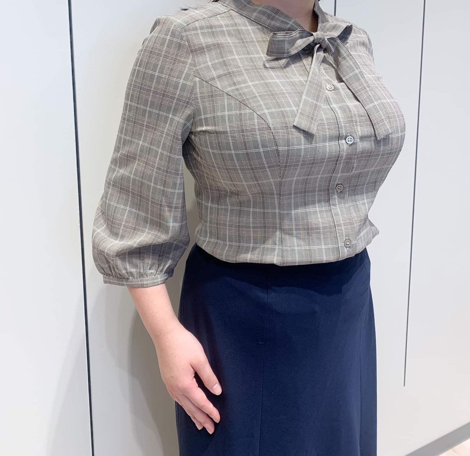 グラマーサイズのあんなさん On Twitter 胸が大きい女性のためのアパレルブランドovereさん②💕 チェックブラウス👗 サイズ