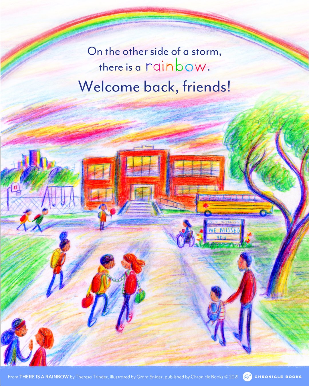 My School Drawing For Kids