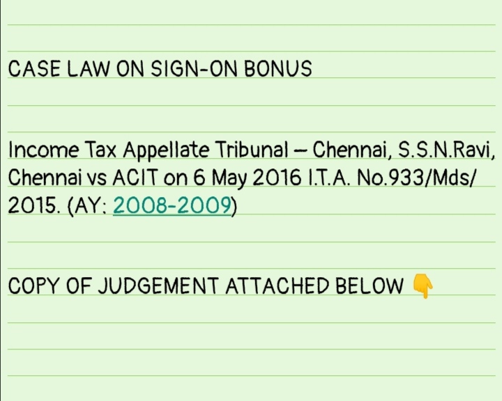 Should sign-on bonus form part of taxable salary if employee has ...