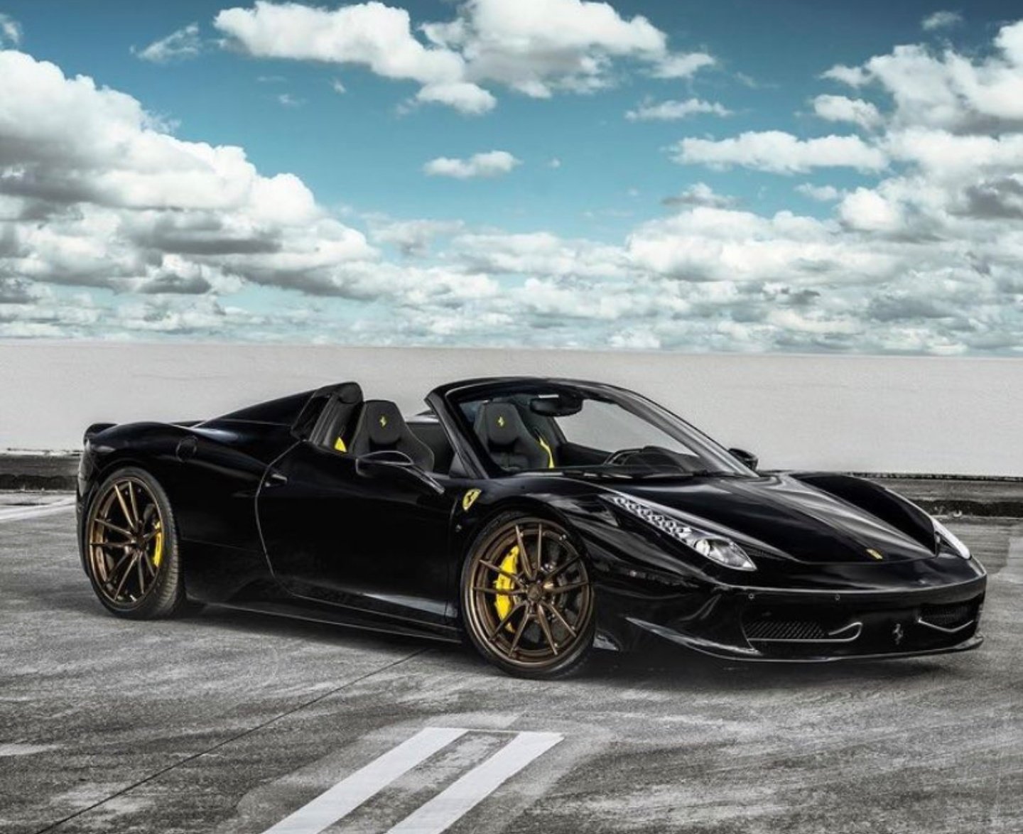 Ferrari 458 Spider Black Wallpaper