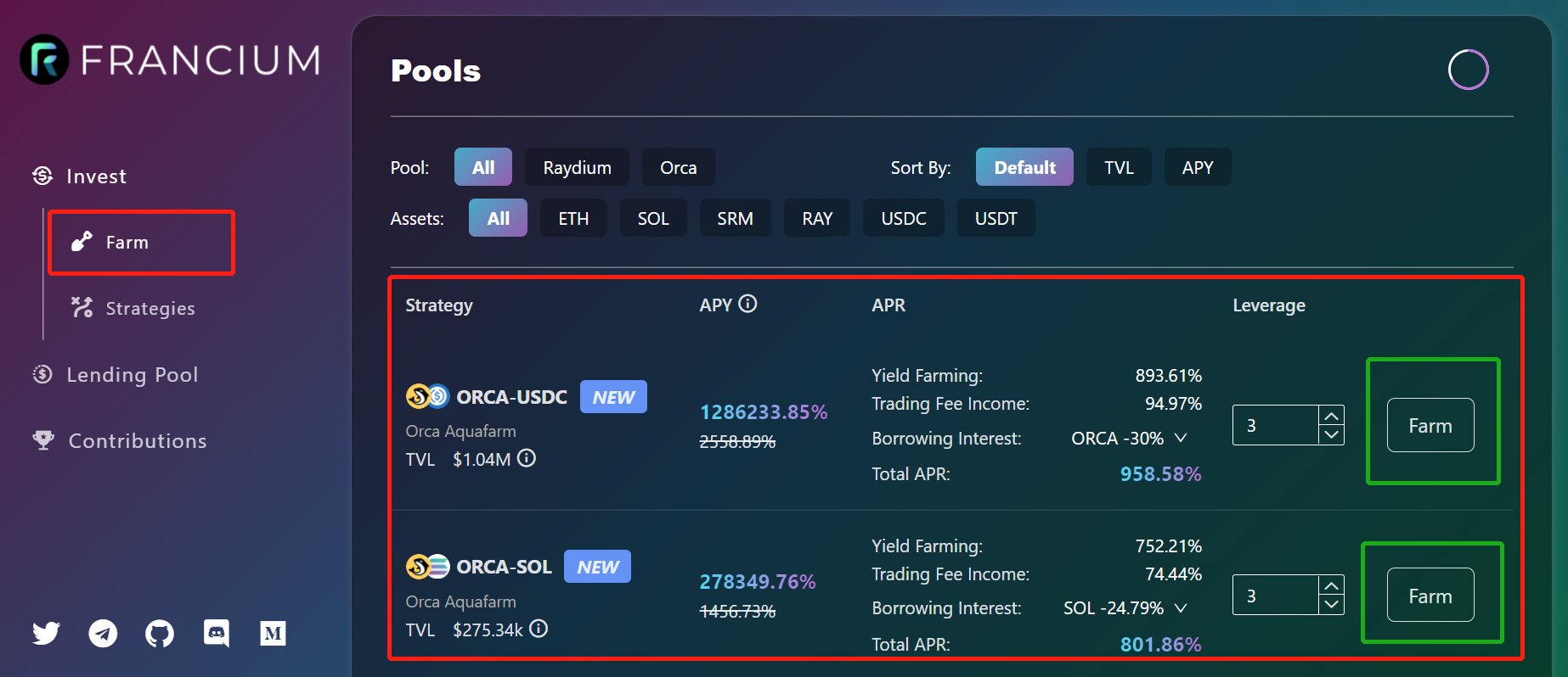 Francium on Twitter: "Orca Farming on Francium is here! 🐳 Get super high APR & Airdrop Bonus ...