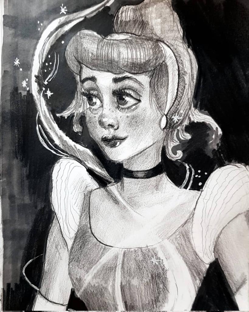 Cinderella Pencil Drawing