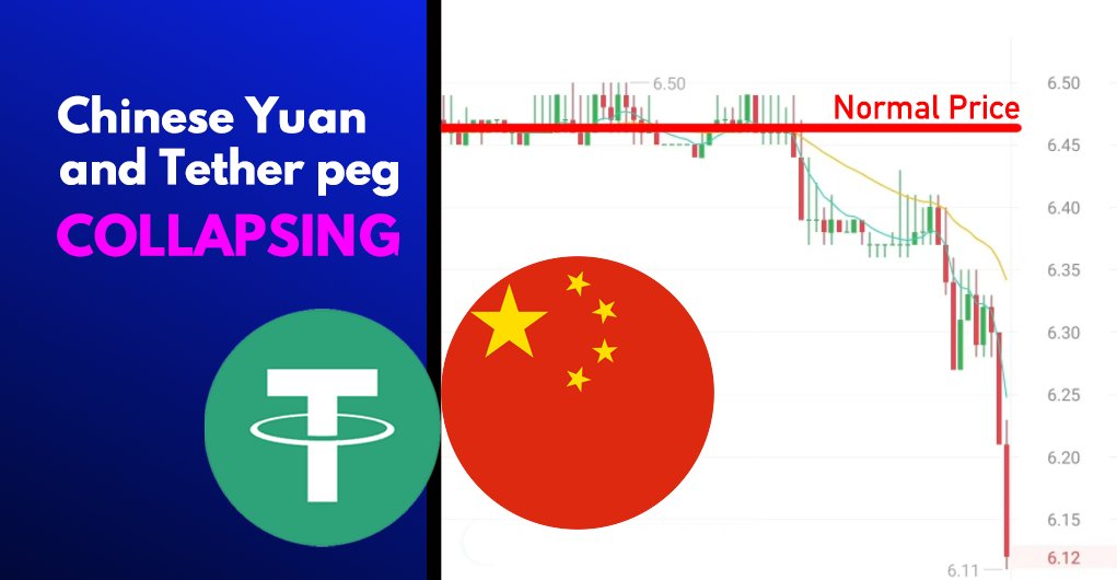 BREAKING: #Tether is crashing in China! $USDT to Yuan peg has now ...
