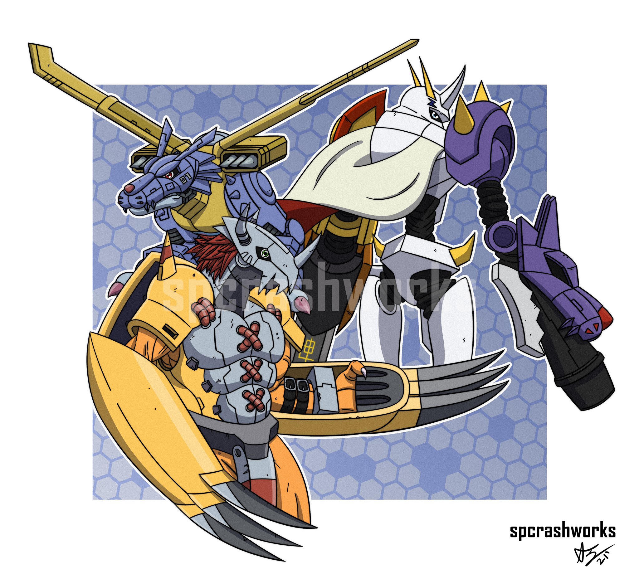 Wargreymon And Metalgarurumon Drawings Plabako Digimon Adventure Mini