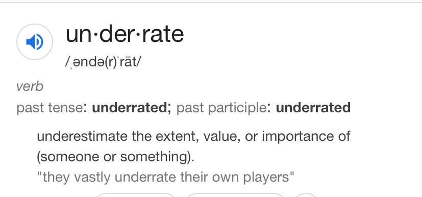 What does underrated mean store
