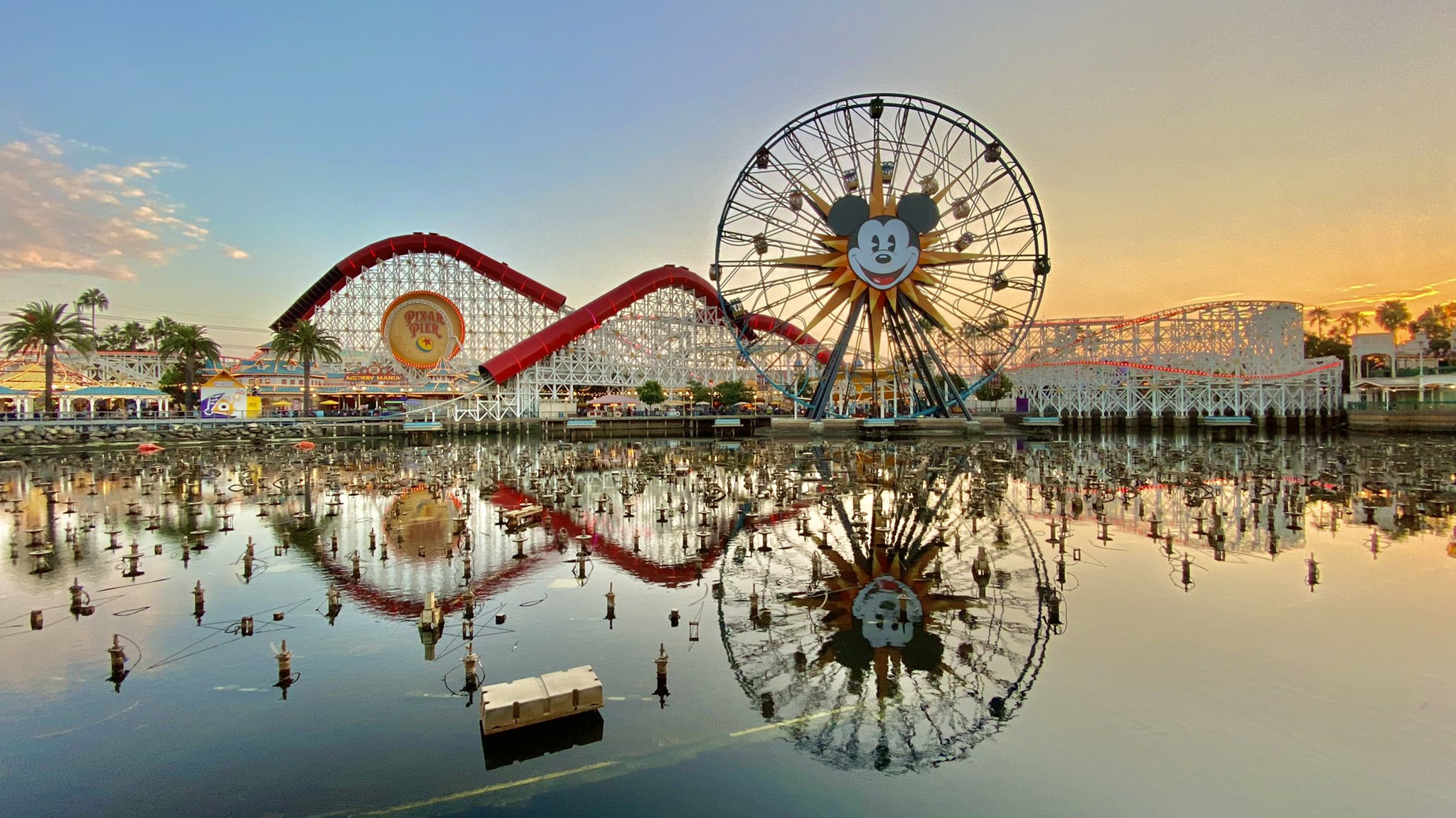Disneyland At Sunset