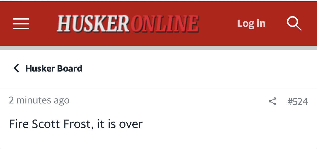 Message Board Geniuses on Twitter: "And there it is…Fire Scott Frost! #FireEverybody https://t ...