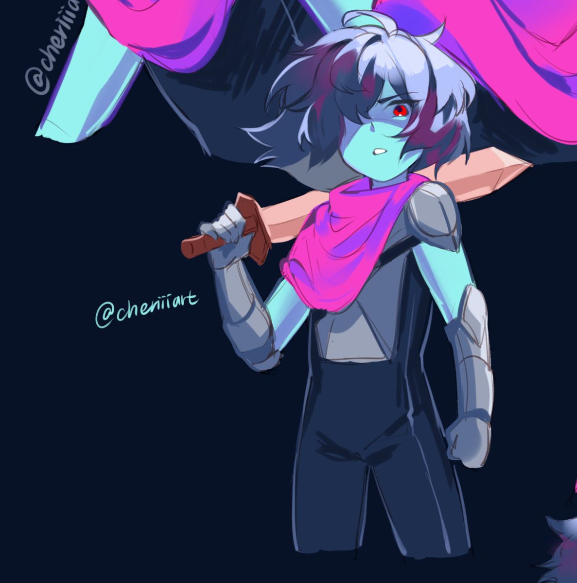 「My brooding knight ,,, i love u so much,」|Cheri 🍓exam szn/semi hiatusのイラスト