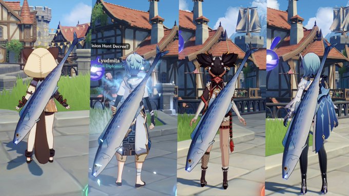 Genshin Impact fans can't stop laughing at the weird Fish Claymore