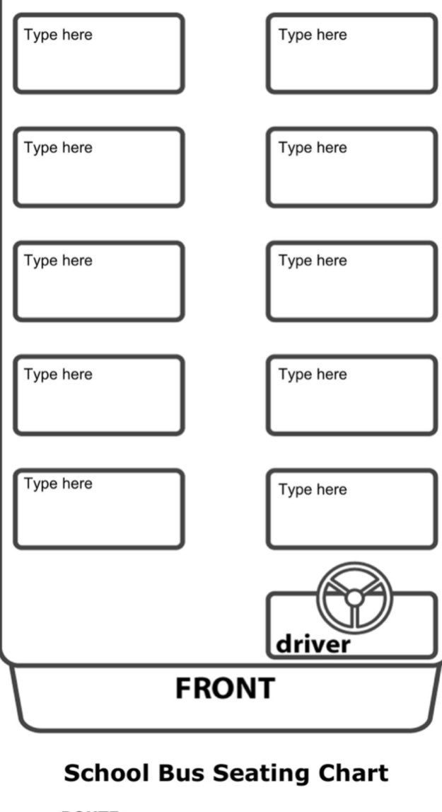 School Bus Seating Chart Printable