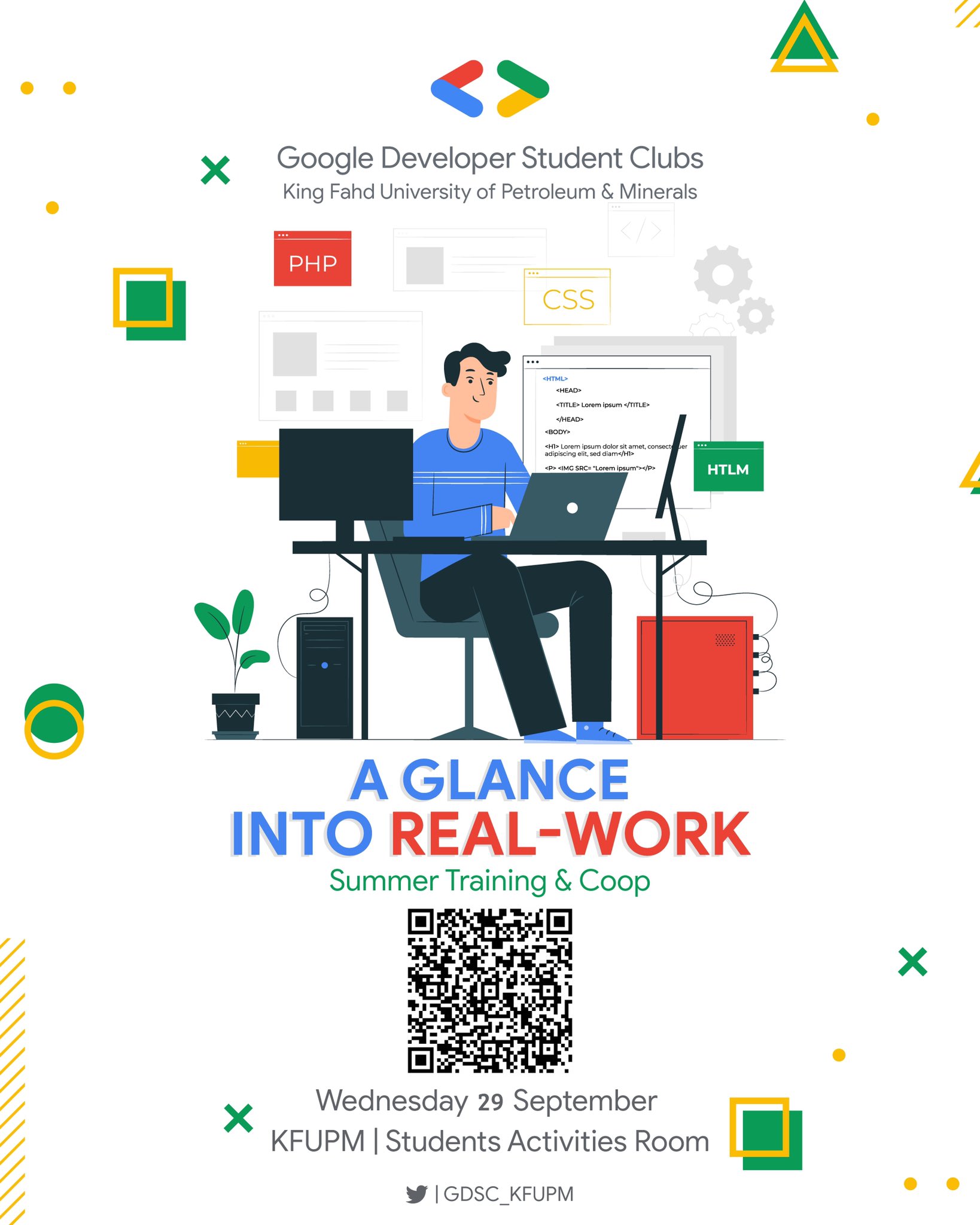 Google Developer Student Club | KFUPM on Twitter: "خايف من التدريب؟ ما تدري كيف بتحصل فرصة؟ حياك ...