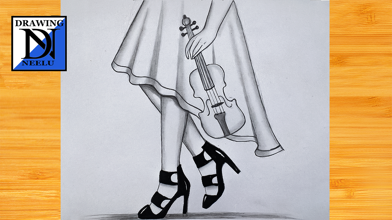 Violin Pencil Drawing