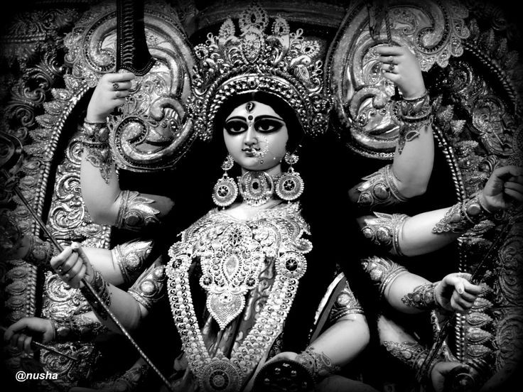 Durga Devi Wallpaper Black And White