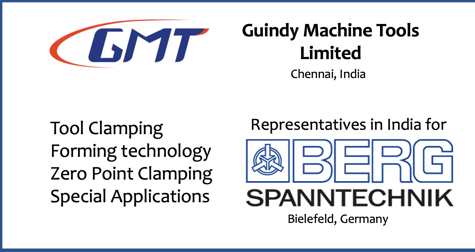 Guindy Machine Tools Ltd on Twitter: "GMT represents M/s Berg-Spanntechnik of Germany in India ...