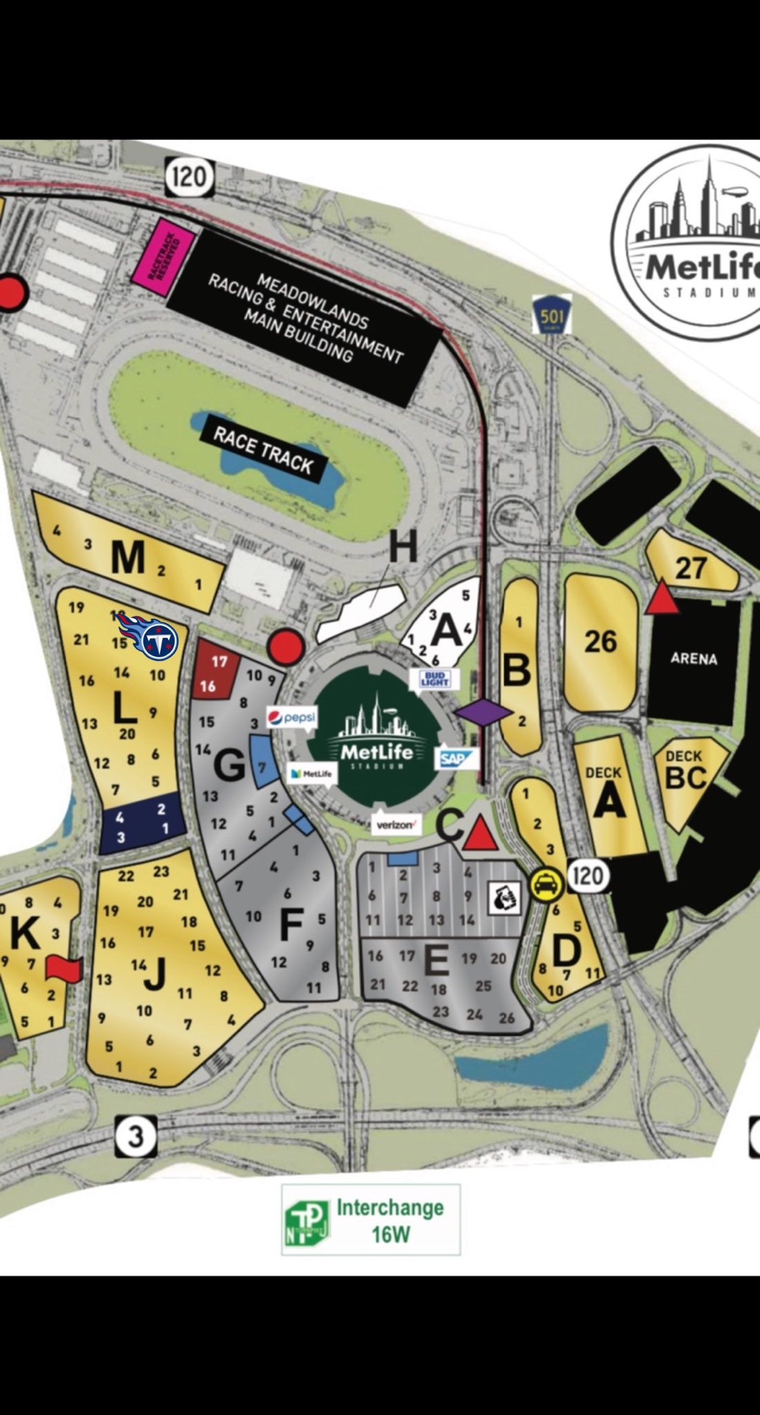Metlife Stadium Parking Lot Map