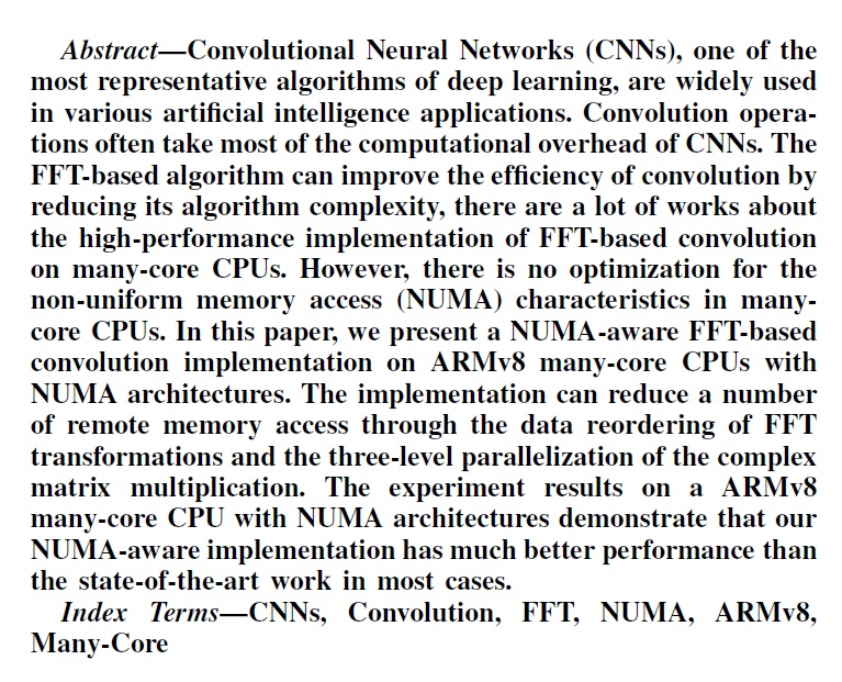 OGAWA, Tadashi on Twitter: "=> "NUMA-aware FFT-based Convolution on ARMv8 Many-core CPUs", NUDT ...