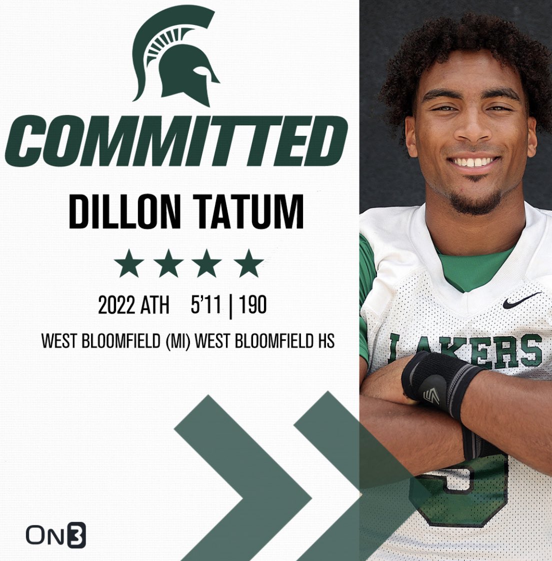 2022 4* ATH Dillon Tatum commits to Michigan State : r/CFB