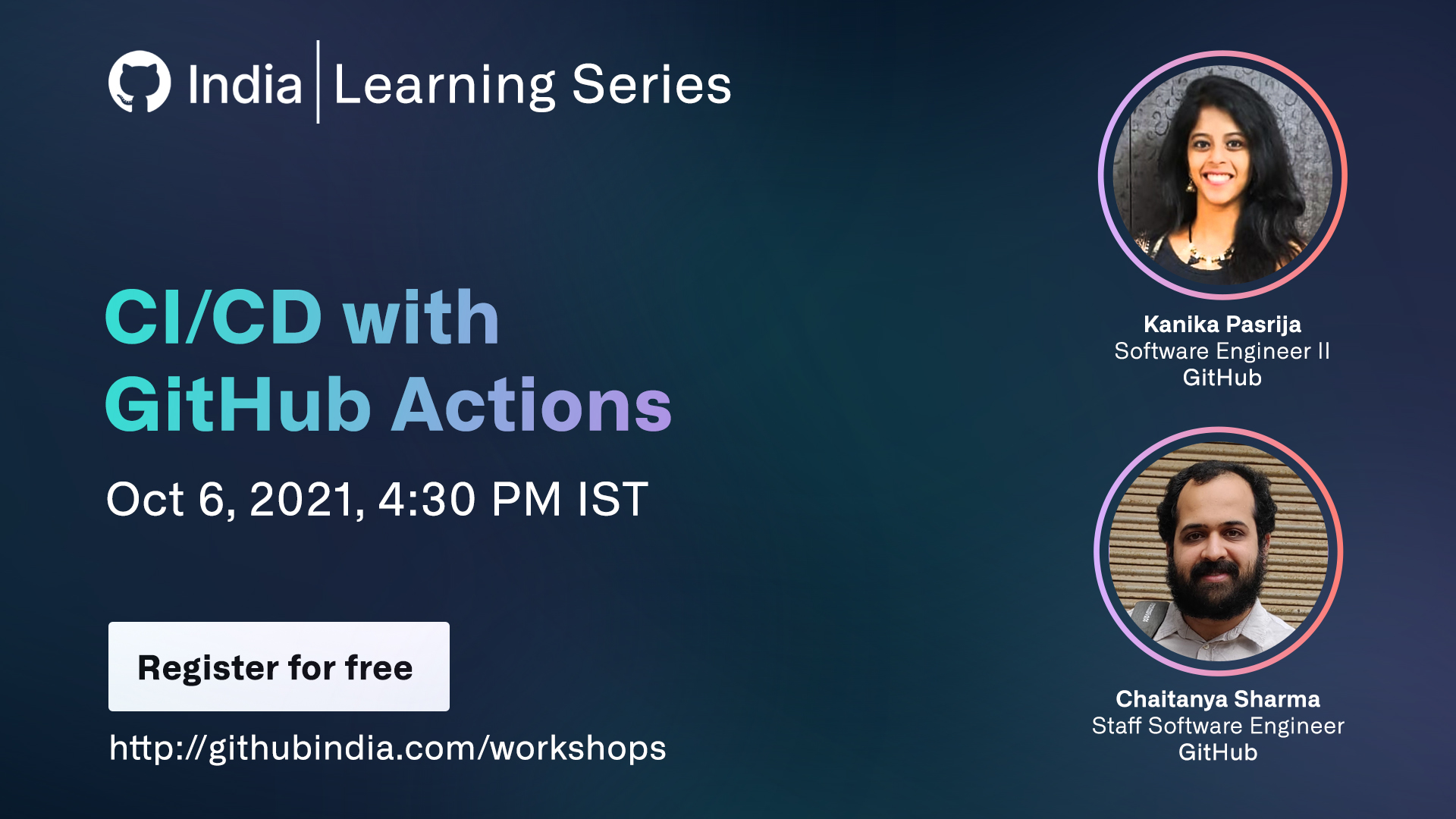 GitHubIndia on Twitter: "Join @kanikapasrija & @phoenix24 for a Hands-on workshop: CI/CD with ...