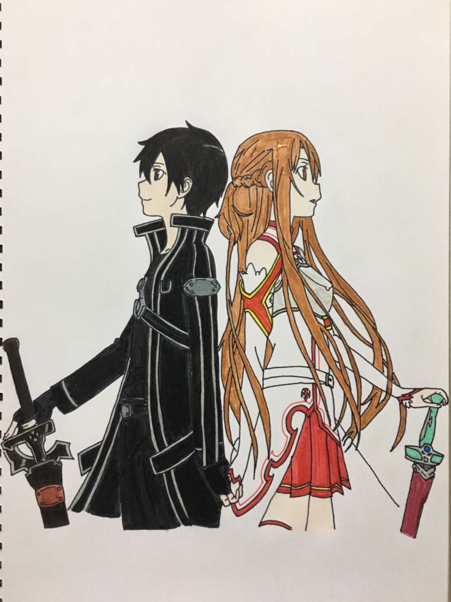 Kirito And Asuna Drawing