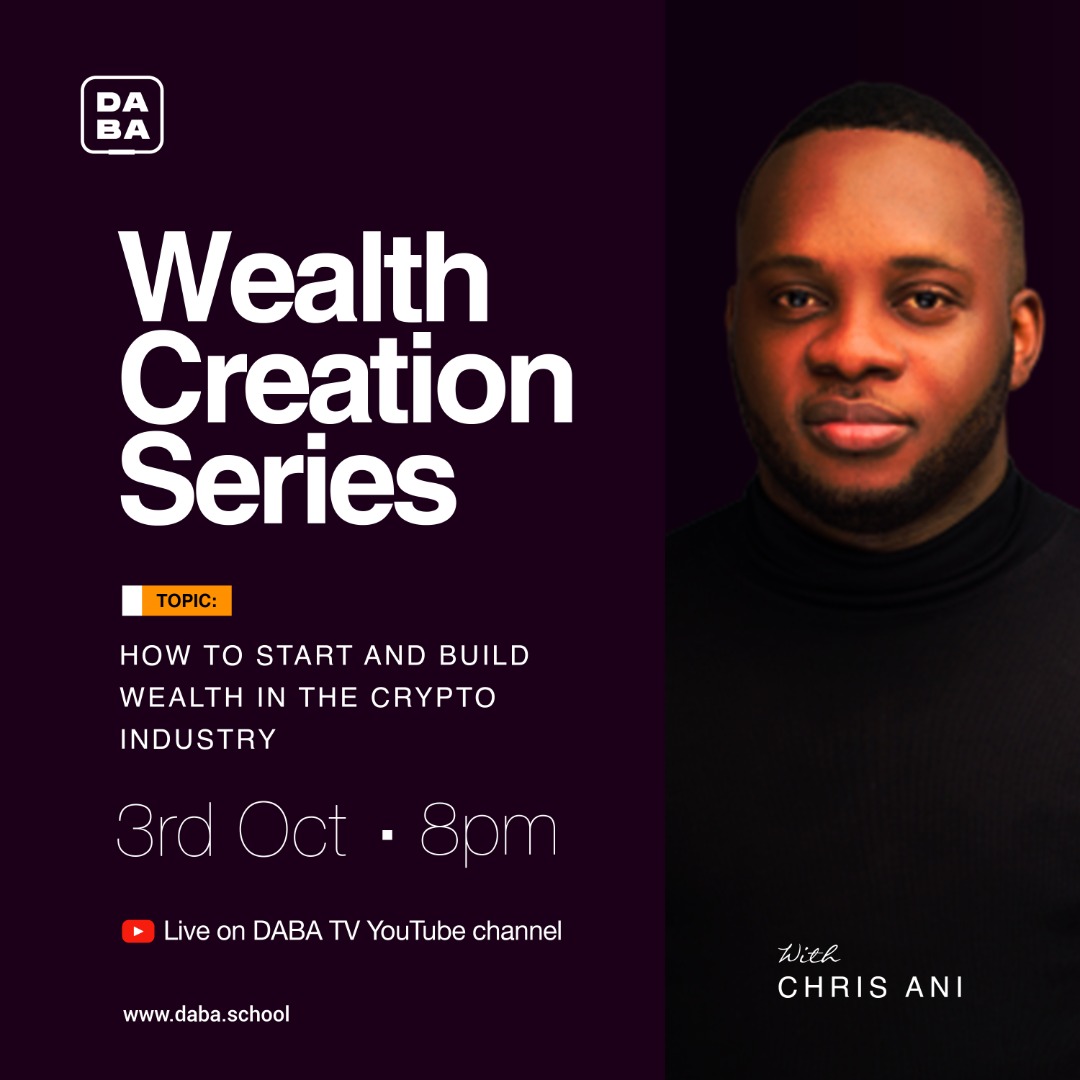 Chris Ani on Twitter: "How to Start and build wealth in the Crypto industry this Sunday by 8pm ...