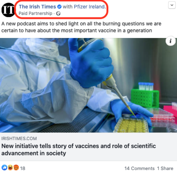 1. Did You Know The Irish Times Have Received Money From Pfizer And Its ...