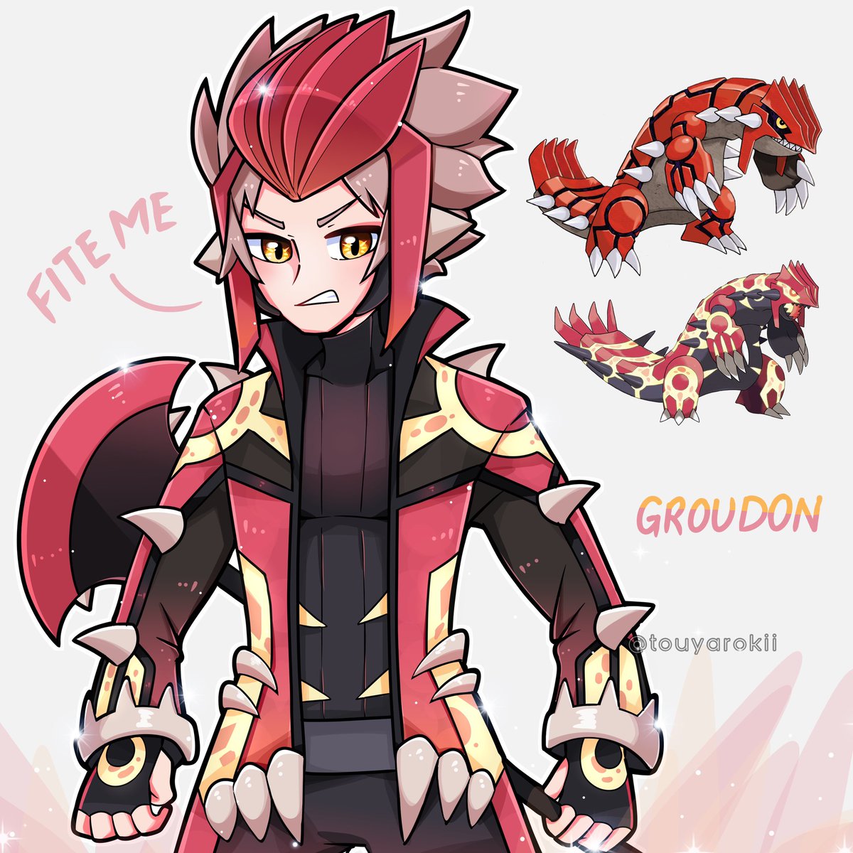 「I drew & designed a Groudon Gijinka!」|Touya! ★のイラスト