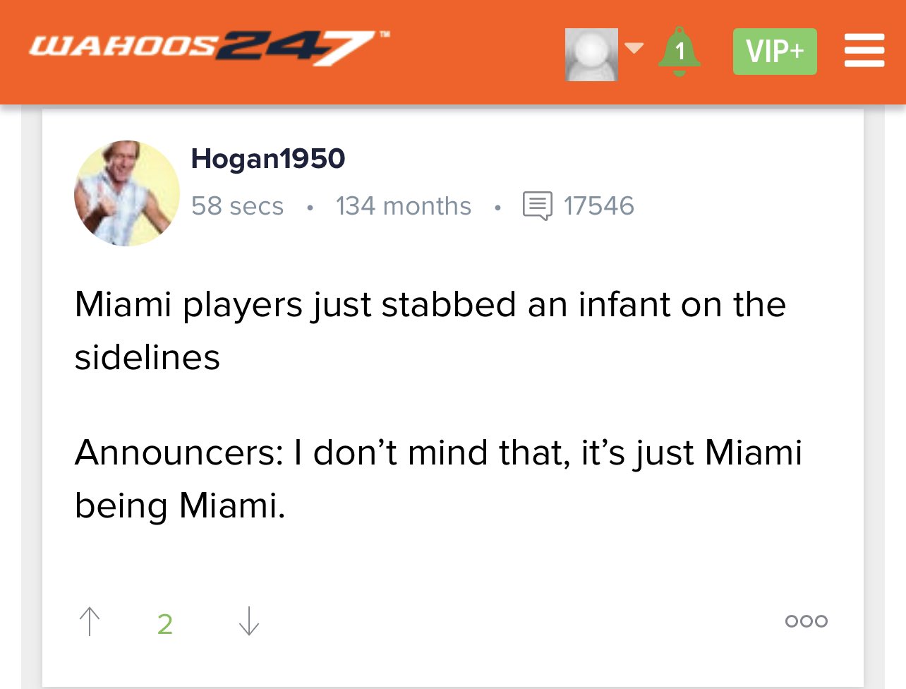 Message Board Geniuses on Twitter: "Come on announcers, don’t be bias towards #Miami. Stabbing ...
