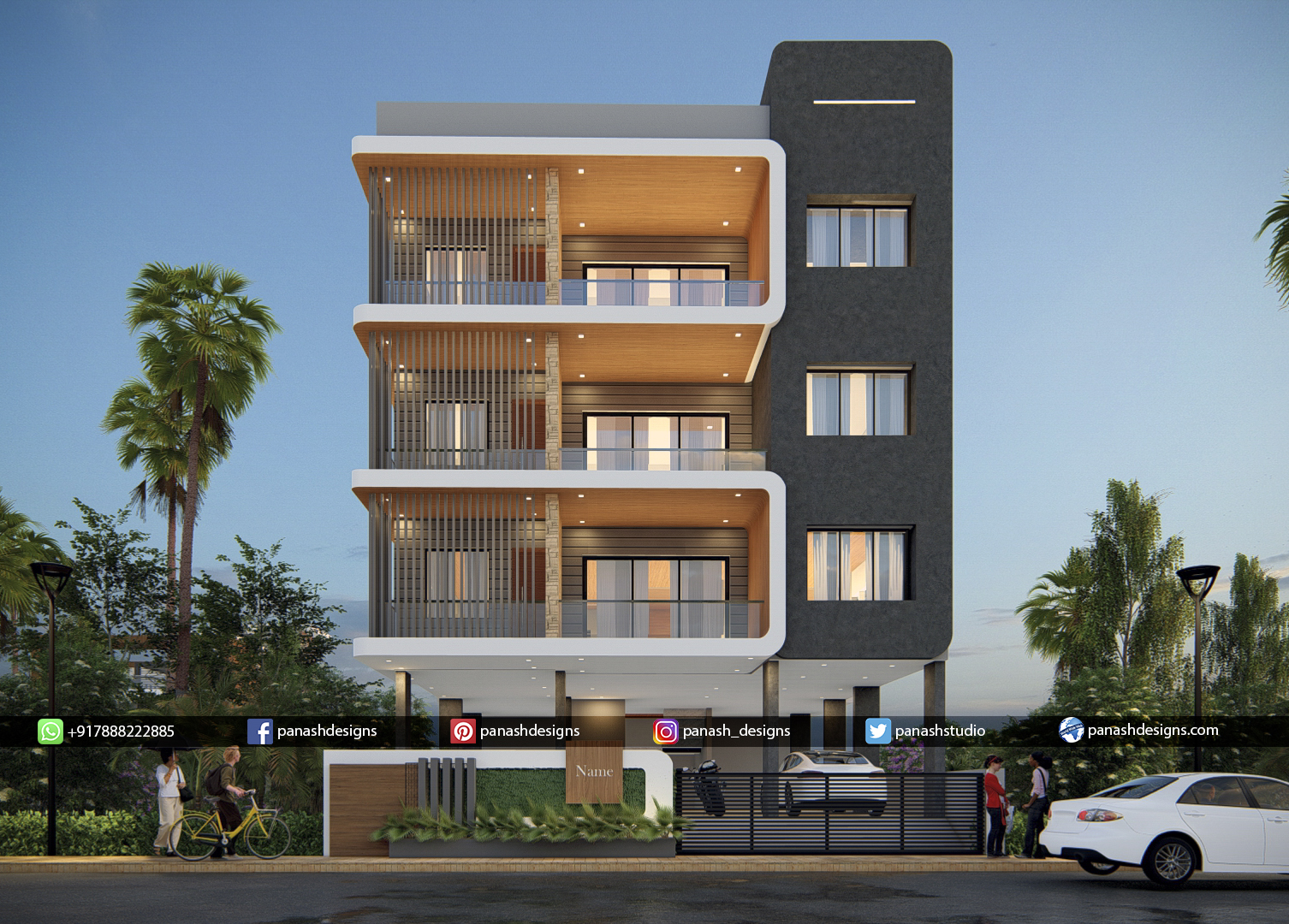 Modern Residential Buildings Elevation