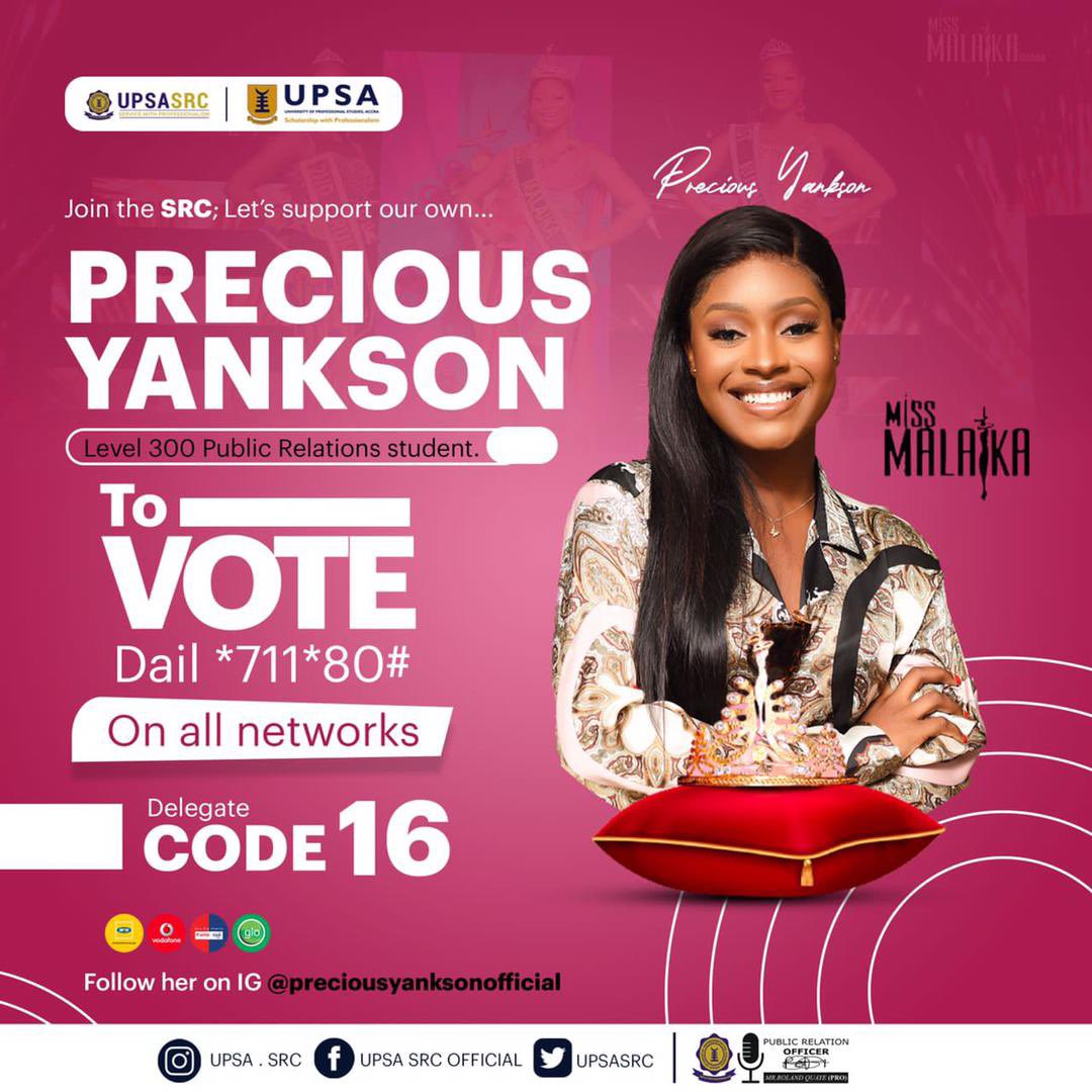 UPSA SRC 🇬🇭 on Twitter: "Join us to support our very own @preciousyanksonofficial #missmalaikagh ...