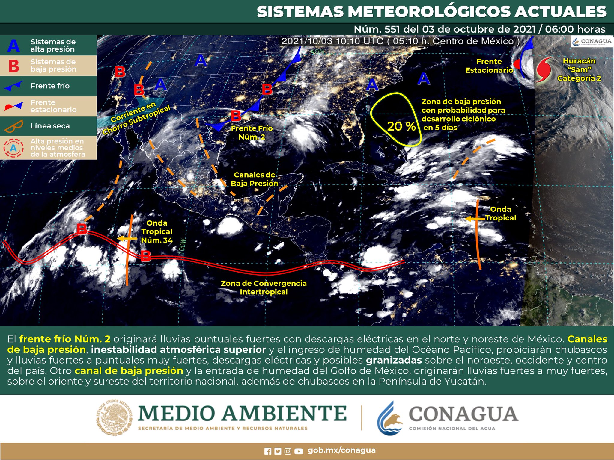 CONAGUA Clima on Twitter: "Imagen de Fenómenos #Meteorológicos actuales de las 06:00 horas en ...