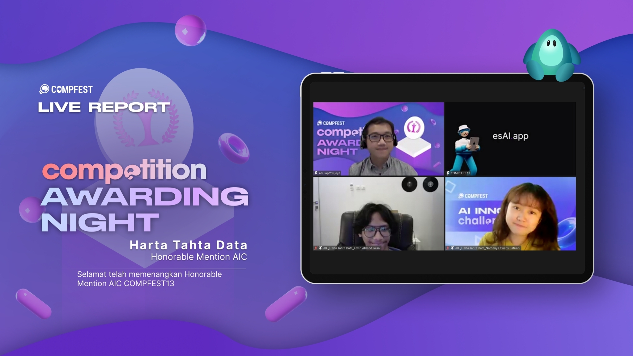 COMPFEST on Twitter: "Selamat kepada Honorable Mention untuk AI Innovation Challenge, yaitu ...