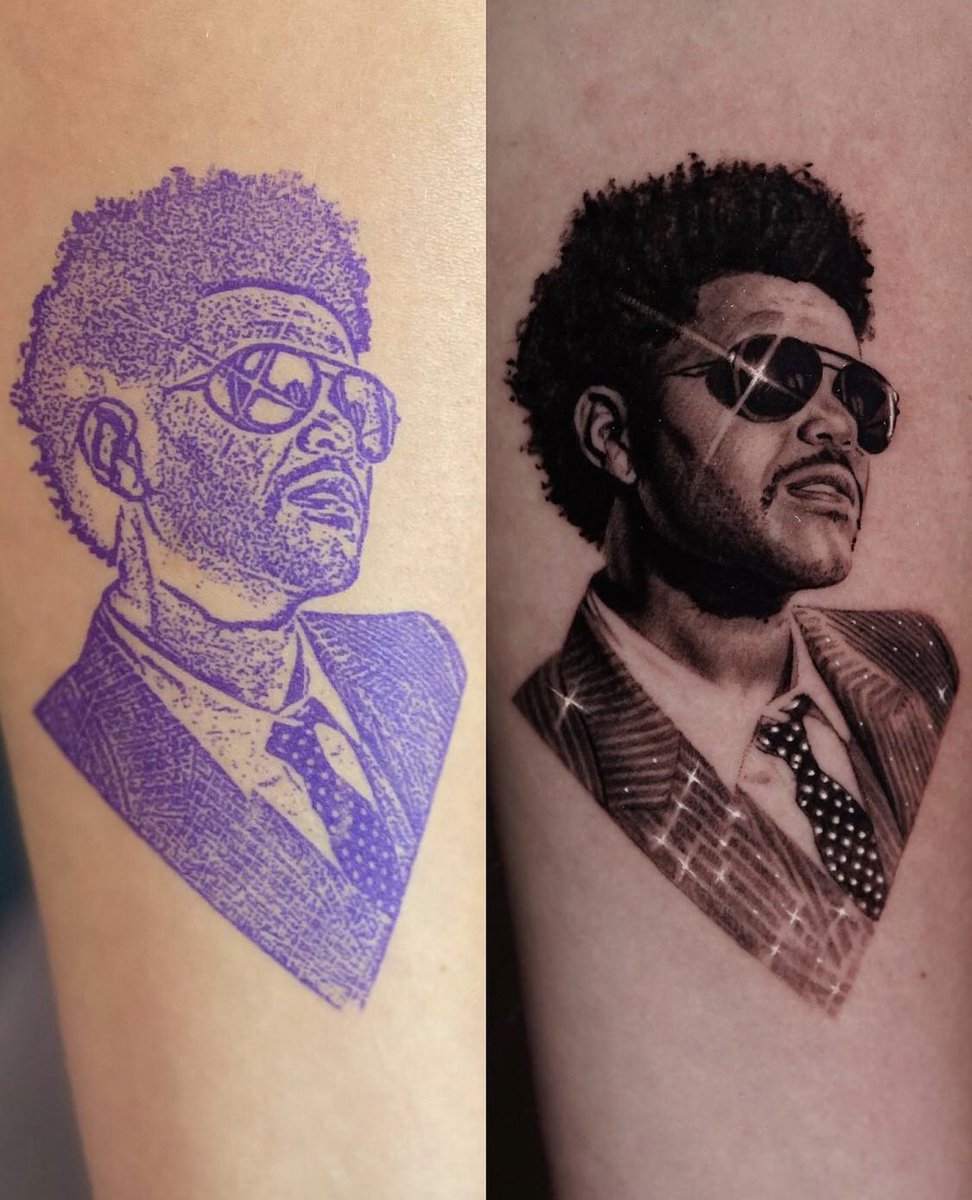 Stencil Portrait Tattoo