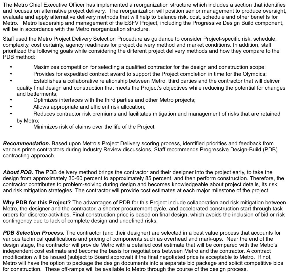 numble on Twitter: LA Metro staff recommend “Progressive Design-Build ...