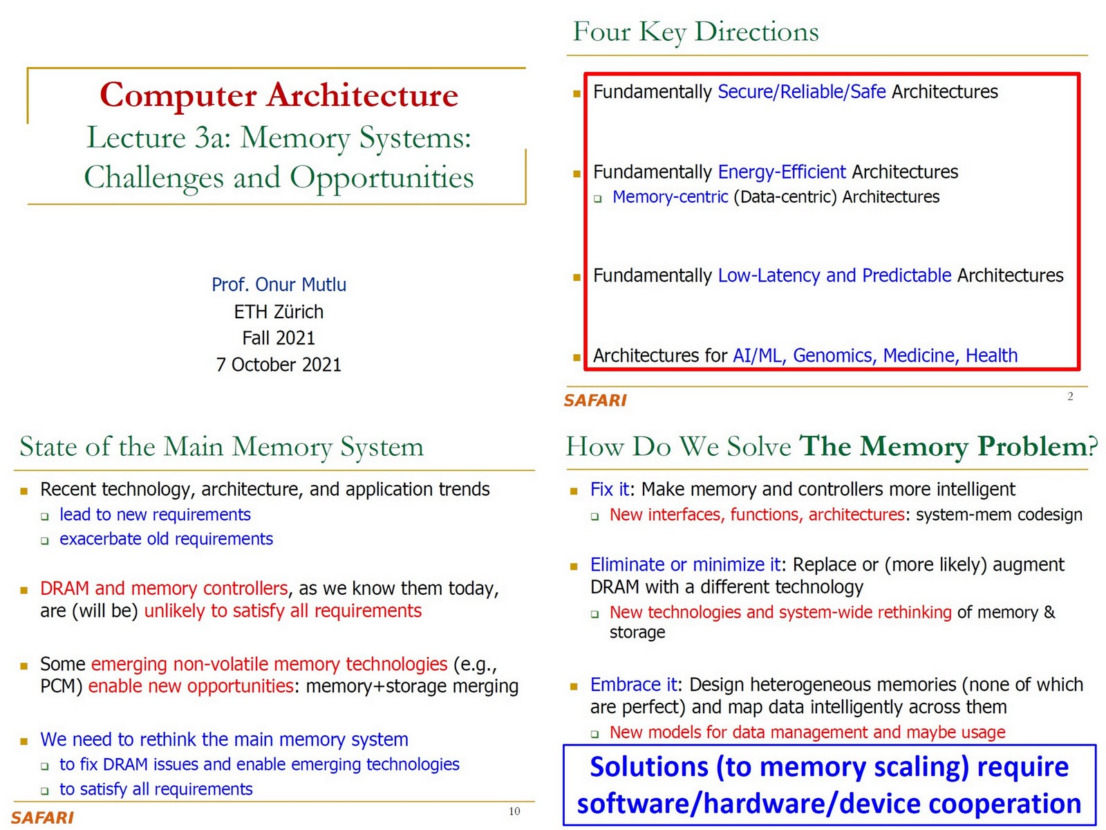 OGAWA, Tadashi on Twitter: "=> Computer Architecture - ETH Zürich (Fall 2021), @_onurmutlu_ ...