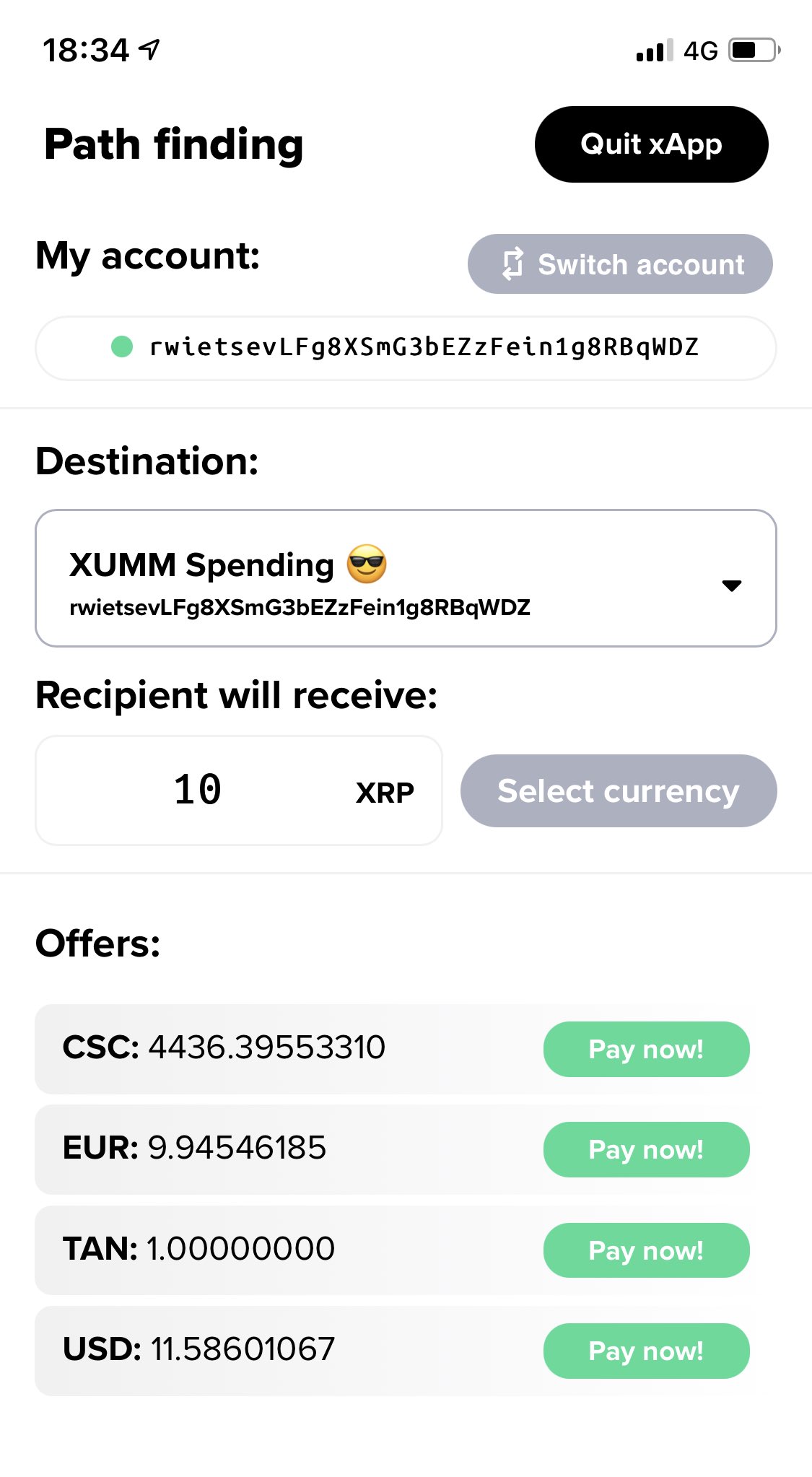 Xumm Wallet on Twitter: "The Pathfinding xApp allows you to send any asset owned to someone else ...