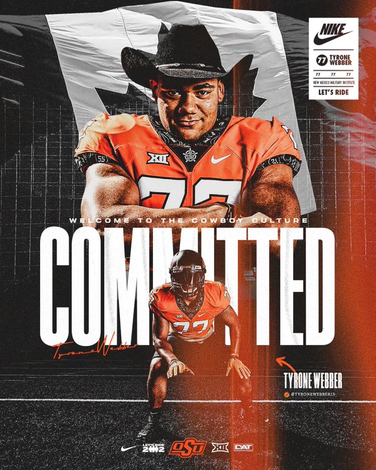 2022 3* JUCO OT Tyrone Webber commits to Oklahoma State : r/CFB