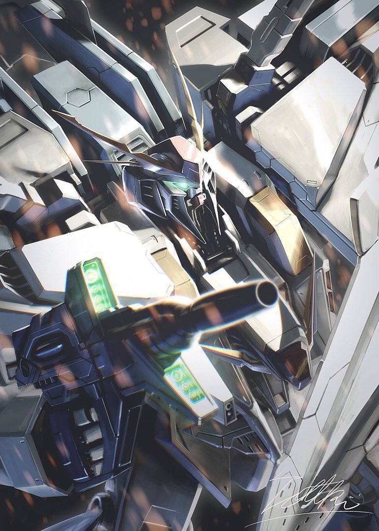 mecha robot no humans v-fin glowing weapon mobile suit illustration images