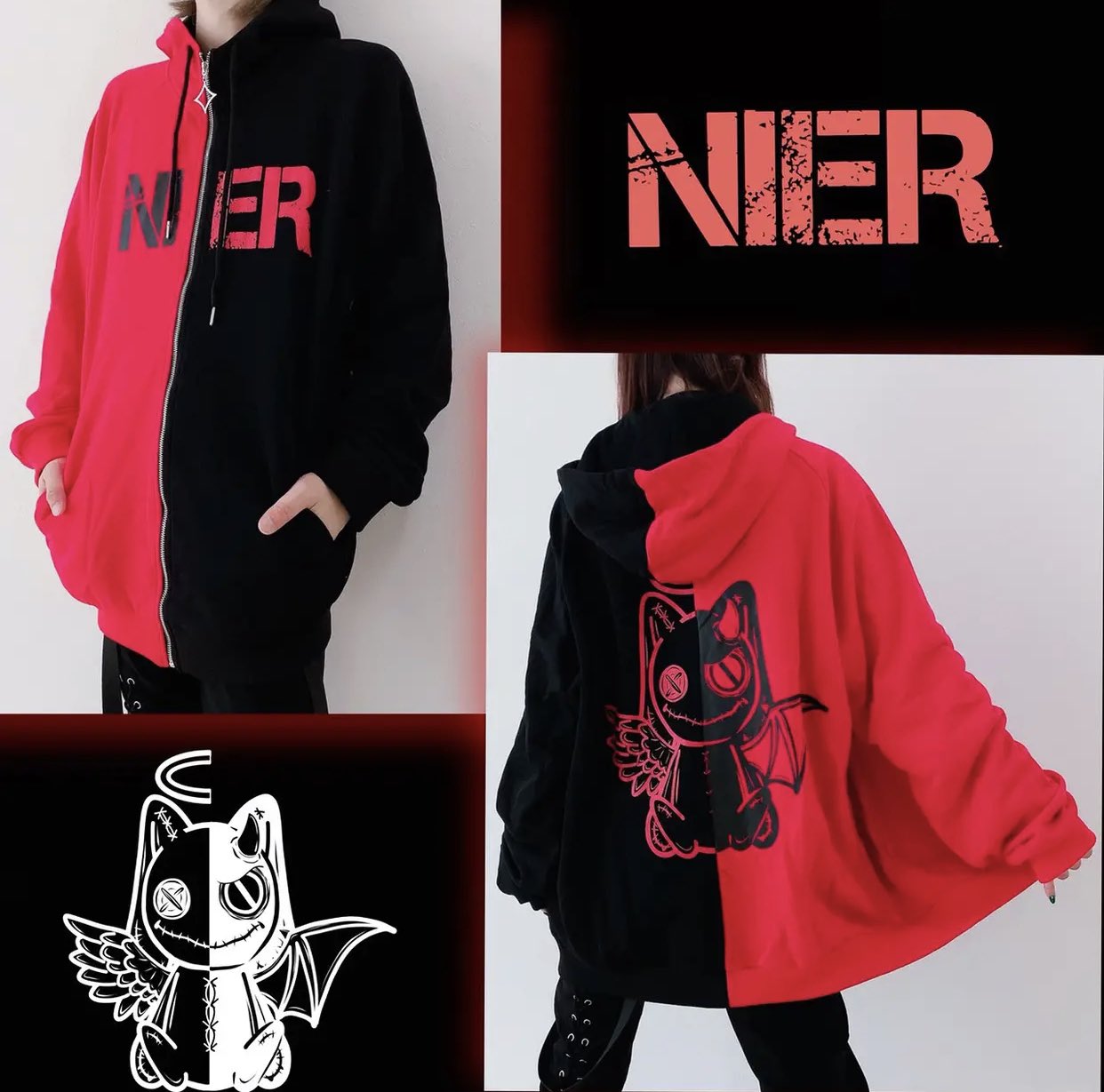 NieR Clothing on Twitter: "🎁本日〆切プレゼント企画🎁 TWO-TONE ZIP PARKA 【DEVIL&ANGEL】 🎁3名様にプレゼント🎁 ユニセックスアイテム ...